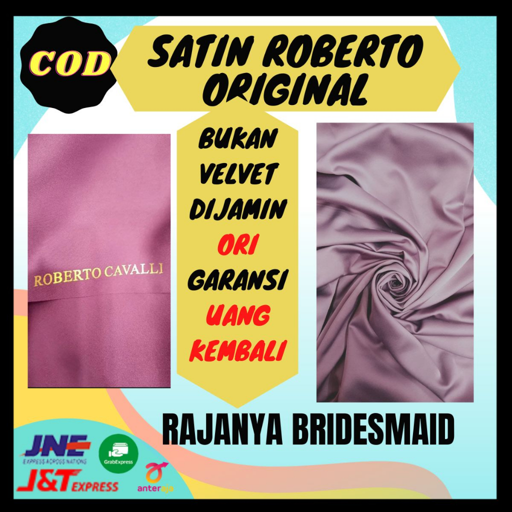 Jual Bahan kain satin roberto silk premium original lux polos meteran ...