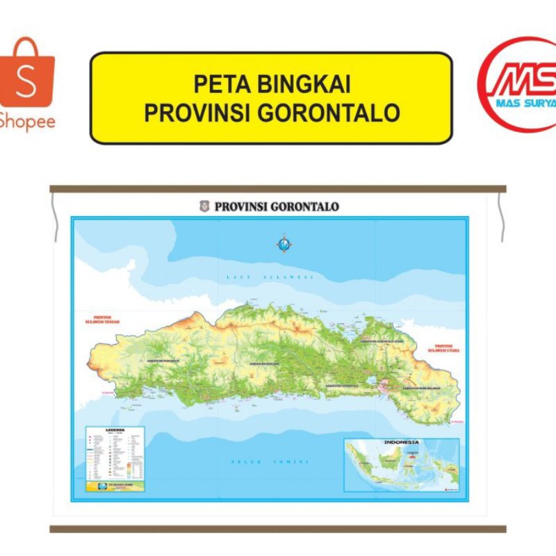 Jual Peta Bingkai Provinsi Gorontalo Ukuran Kecil | Shopee Indonesia
