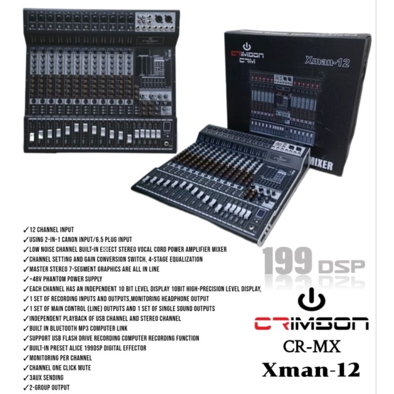 Jual CRIMSON CR MX CRMX XMAN 12 XMAN12 199 DSP CHANNEL BLUETOOTH USB FLASHDISK FLASHDRIVE AUX ...