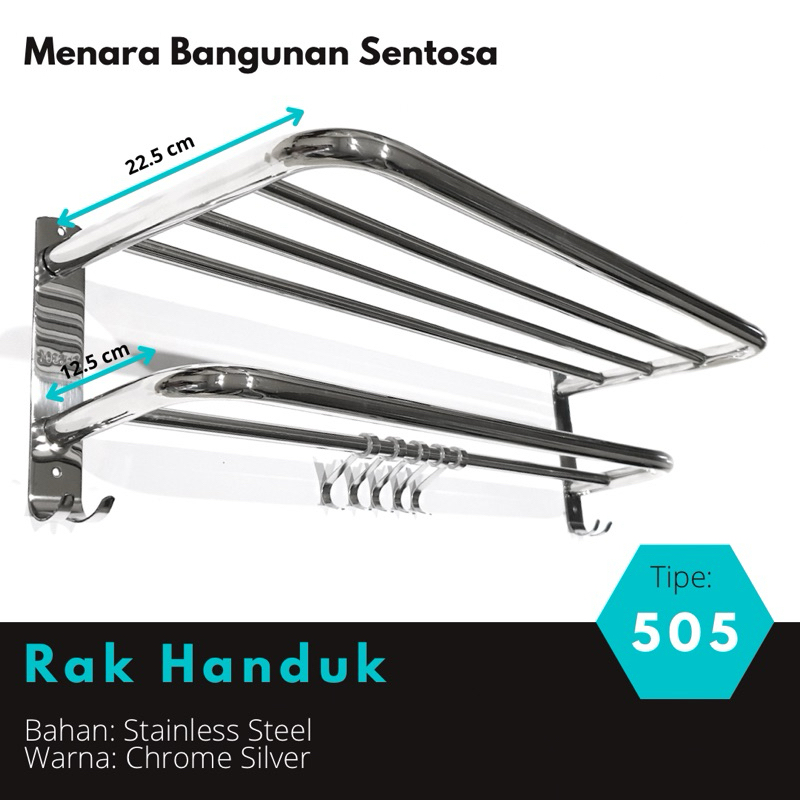 Jual Gantungan Rak Handuk Stainless 505 - Rack Hanger Baju Kamar Mandi ...