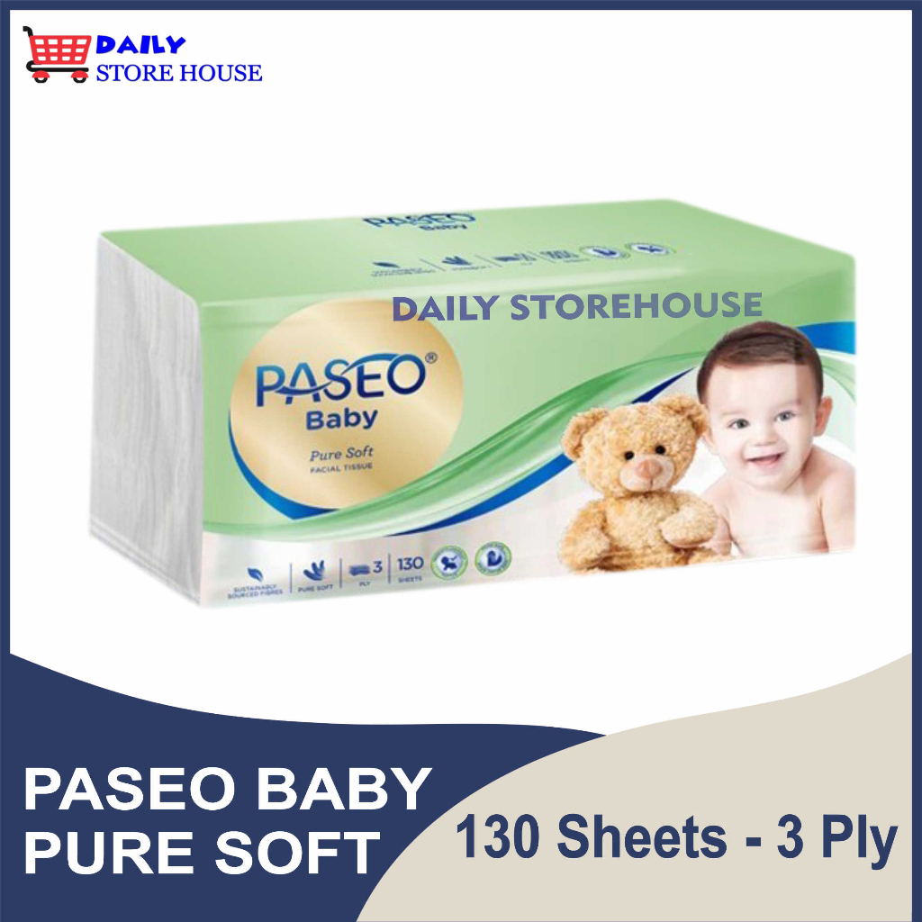 Jual Tissue Facial Paseo Baby Pure Soft 130 Sheets 3 Ply | Shopee Indonesia