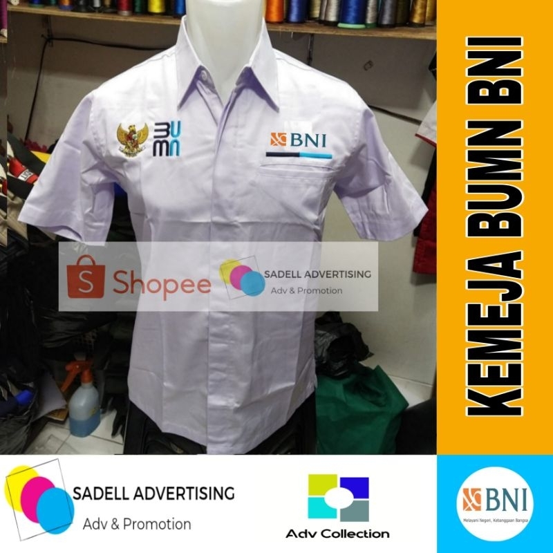 Jual Kemeja Bank BNI Seragam Garuda BUMN Bank BNI Putih Lengan Pendek ...