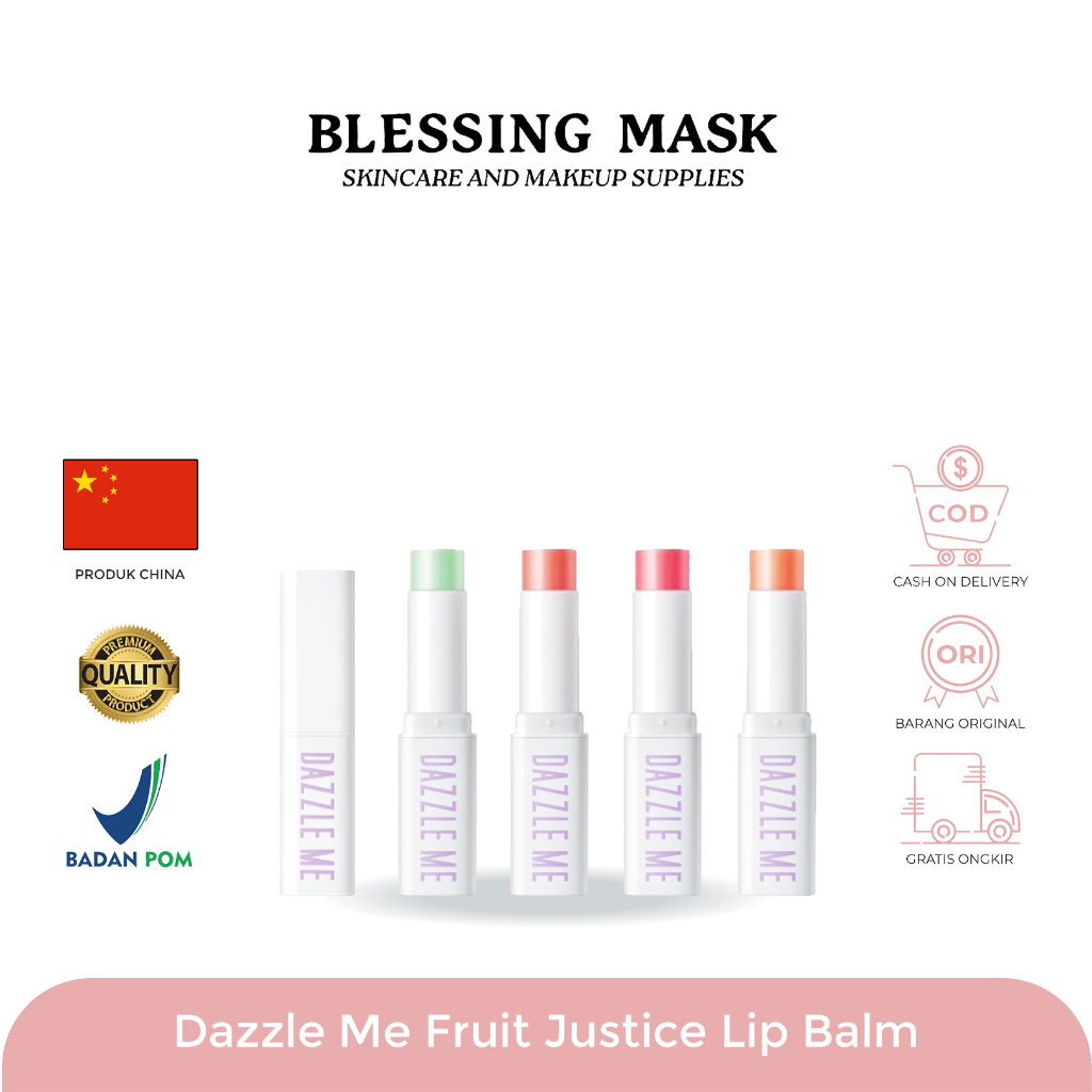 Jual DAZZLE ME Fruit Justice Lip Balm - Moisturizing Hydrating Cracked ...