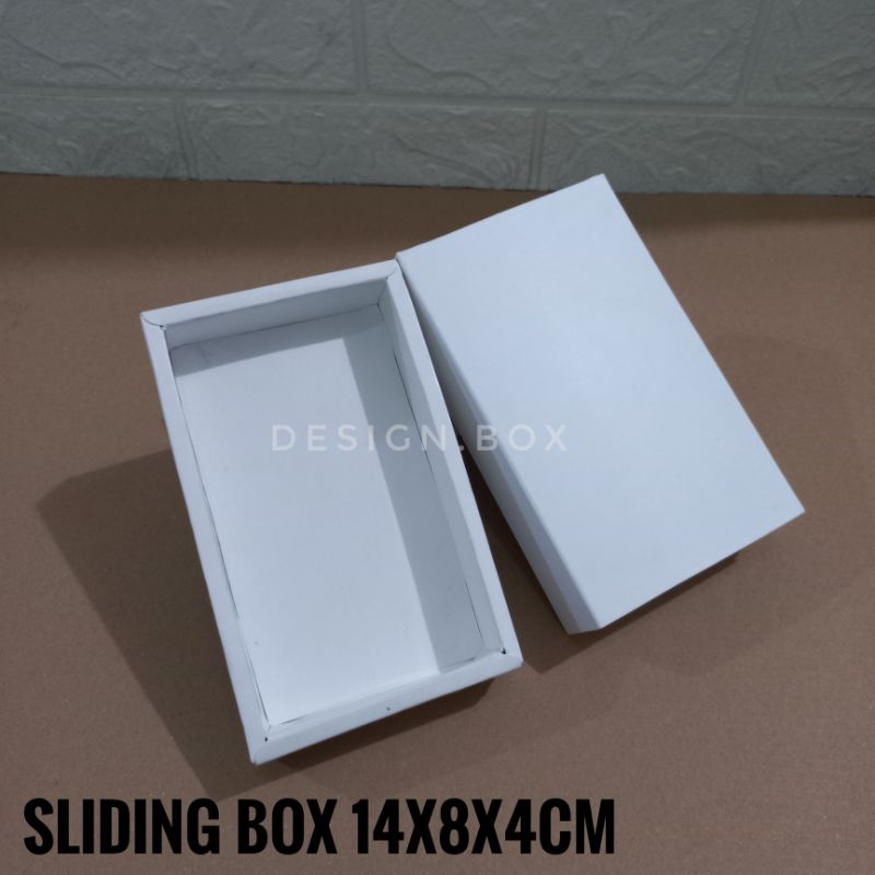 Jual 12PC | SLIDING BOX PUTIH POLOS 14X8X4CM | Shopee Indonesia