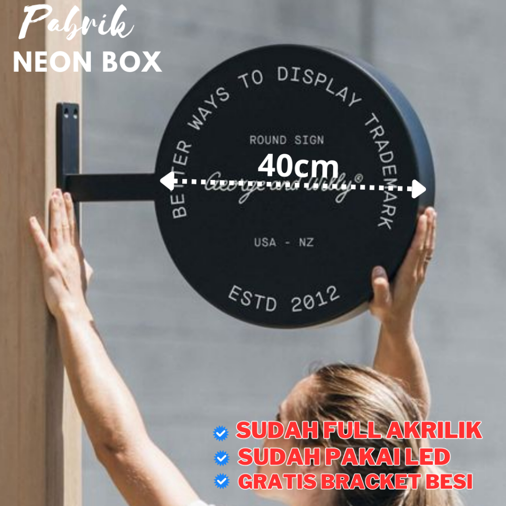 Jual Neon box bulat | neon box custom | neon box murah | Shopee Indonesia