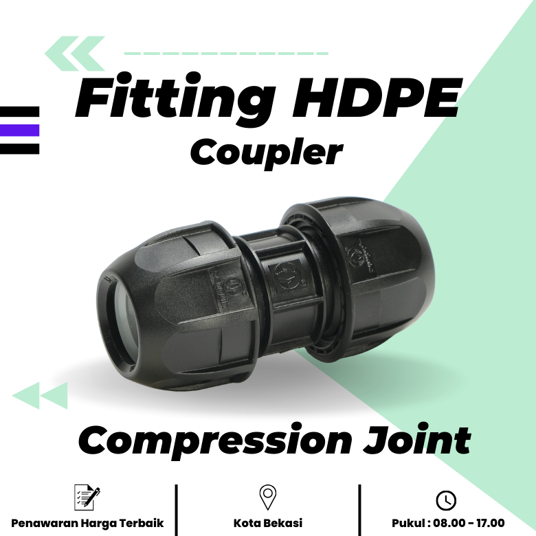 Jual Sambungan Pipa HDPE Socket / Coupler 20mm atau 1/2 inch Fitting ...
