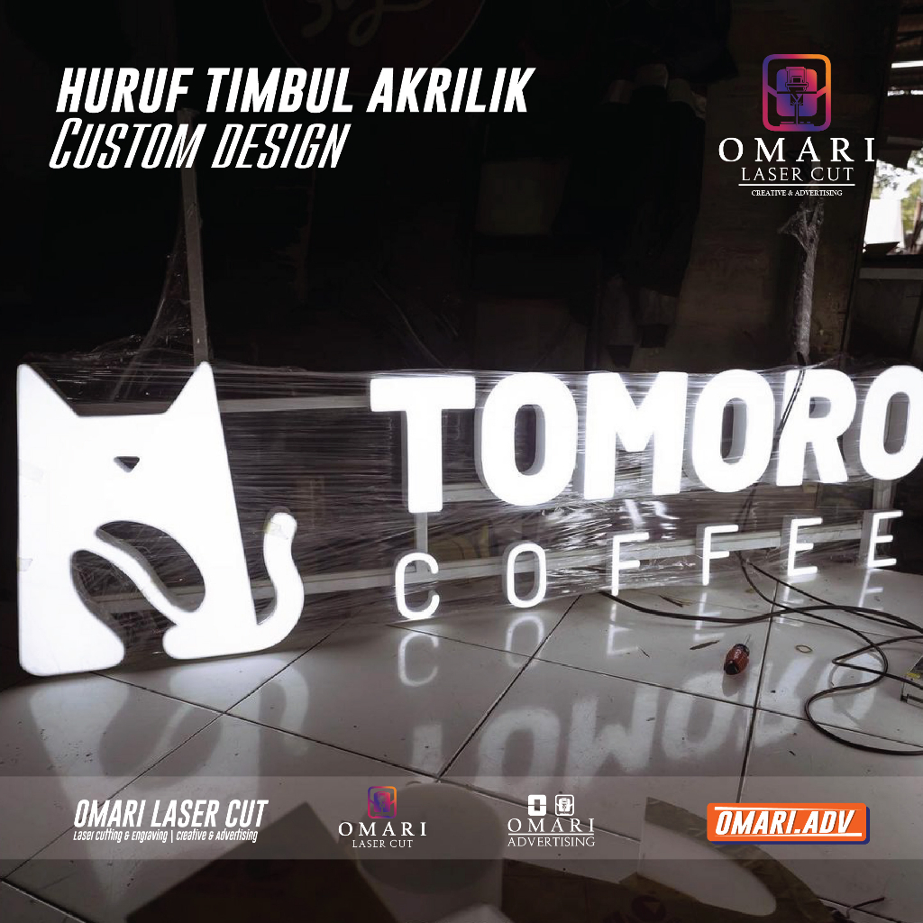 Jual OMARI Huruf Timbul Akrilik Huruf Timbul Akrilik Nyala LED Letter ...