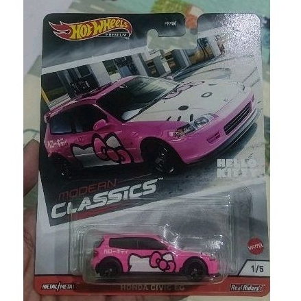 Jual Hotwheels Premium Car Culture Honda Civic EG Hello Kitty | Shopee ...
