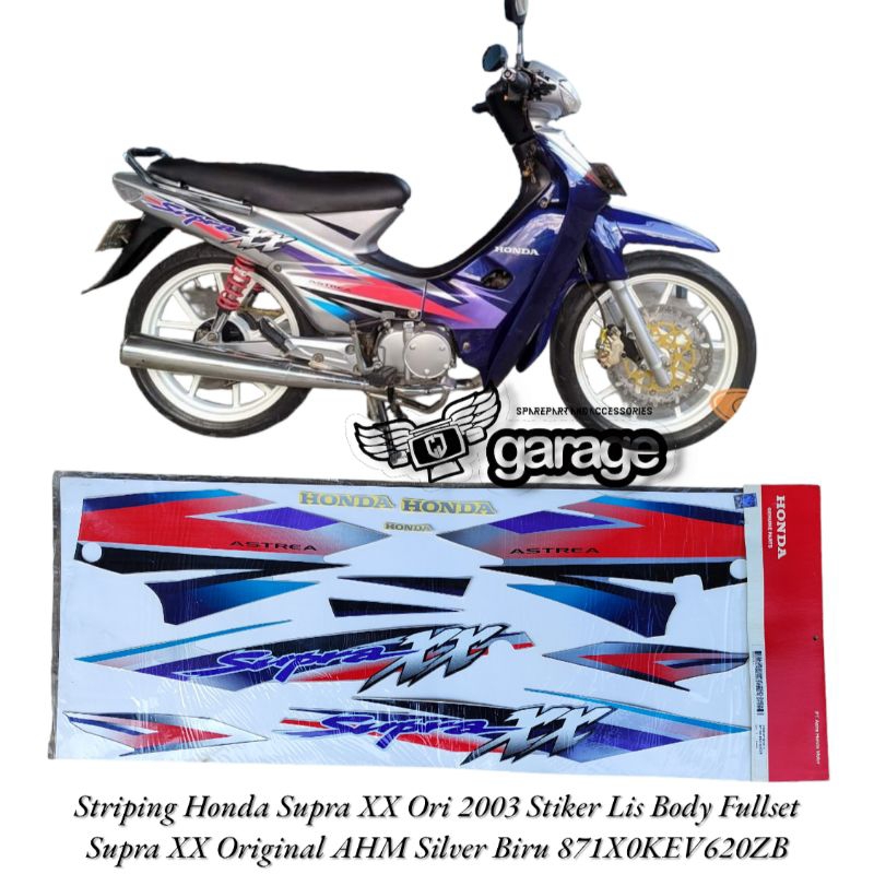 Jual Striping Honda Supra XX Ori 2003 Stiker Lis Body Fullset Supra XX ...