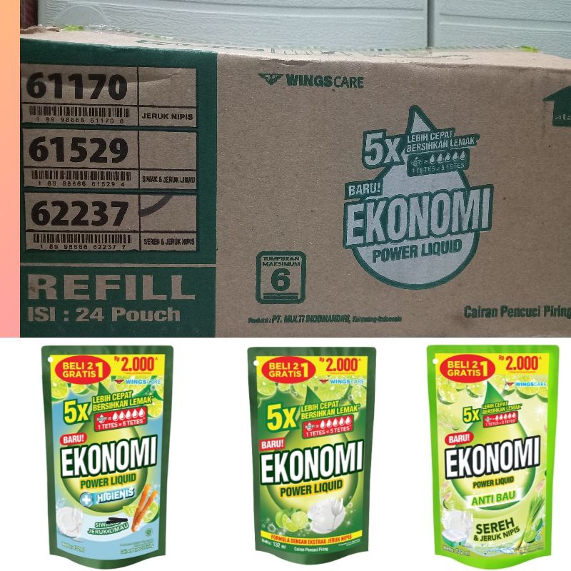 Jual 1 DUS ( 24 pcs ) Ekonomi Pencuci piring 122 ml,kemasa 2000 an ...