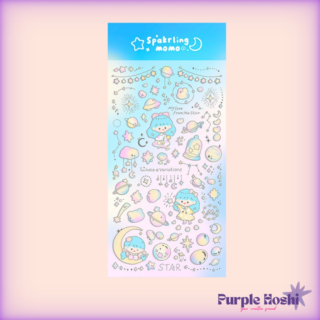 Jual Purple Hoshi Sticker Satuan 1 Lembar Karakter Cute Lucu DIY Stiker ...