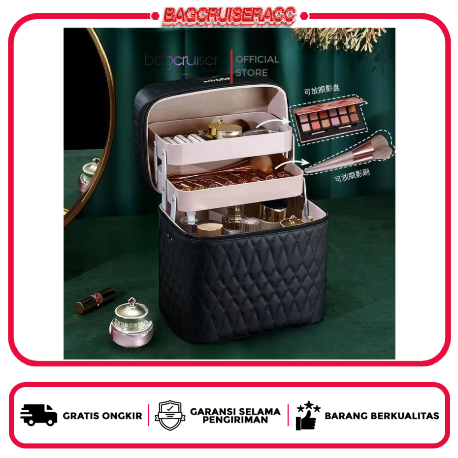 Jual 𝗕𝗔𝗚𝗖𝗥𝗨𝗜𝗦𝗘𝗥𝗔𝗖𝗖 Koper Makeup Waterproof Jumbo 2 Susun - Solusi ...