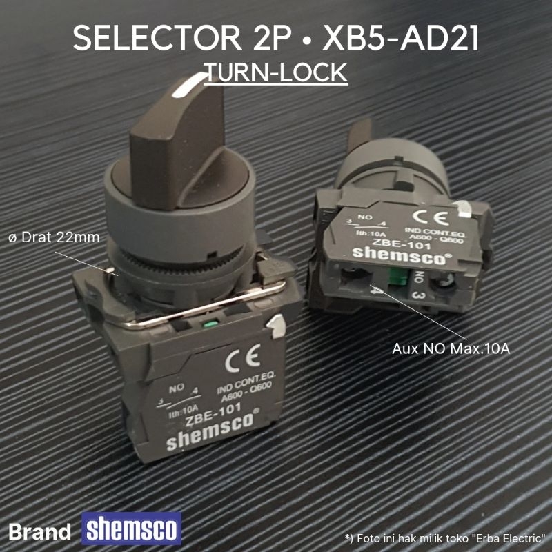 Jual Shemsco 22mm Selector Switch Push-Lock 2 Posisi XB5-AD-21 AD21 ...