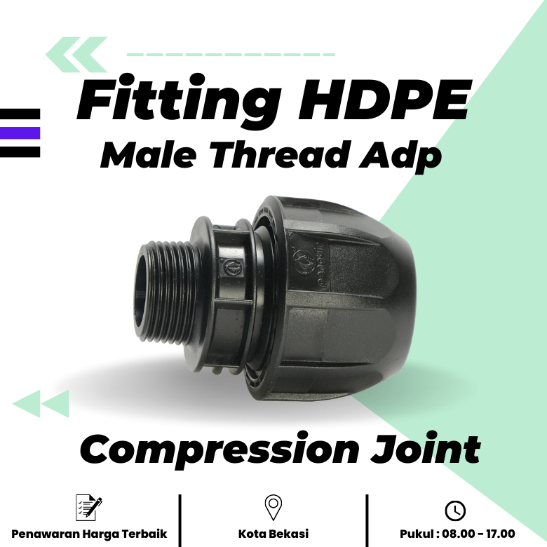 Jual Sambungan Pipa HDPE Sock Drat Luar / Male Thread ADP 50mm x 50mm ...