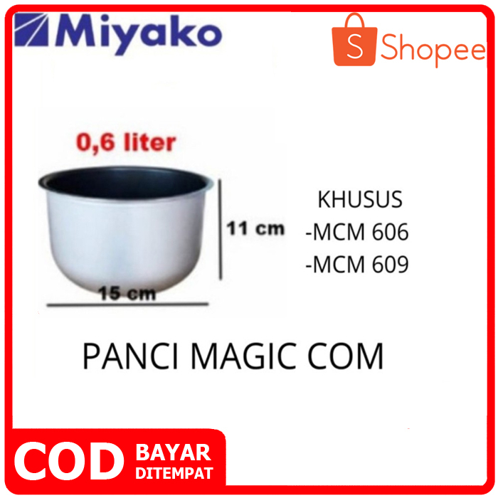 Jual Panci Magic Com Miyako Inner Pot 0,6 Liter 0.6 L | Shopee Indonesia