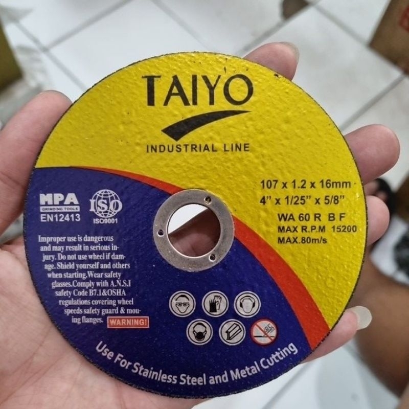 Jual BATU POTONG TAIYO KUNING 4 INCH / MATA GERINDA POTONG BESI / GURINDA G | Shopee Indonesia