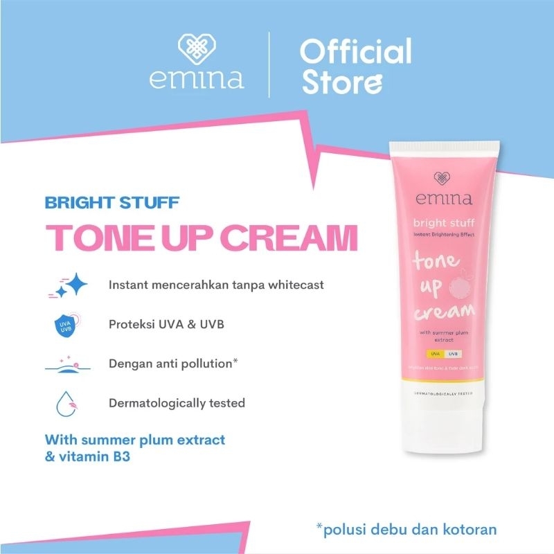 Jual EMINA Bright stuff Instant Brightening Effect Tone Up Cream ...