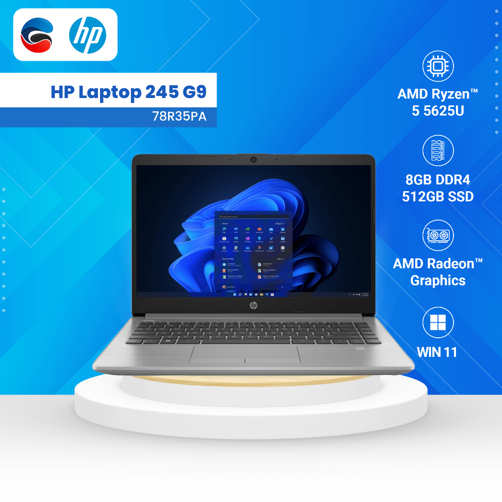 Jual HP Laptop 245 G9 R5 AMD Ryzen5-5625U / 8GB / 512GB / Windows 11 ...