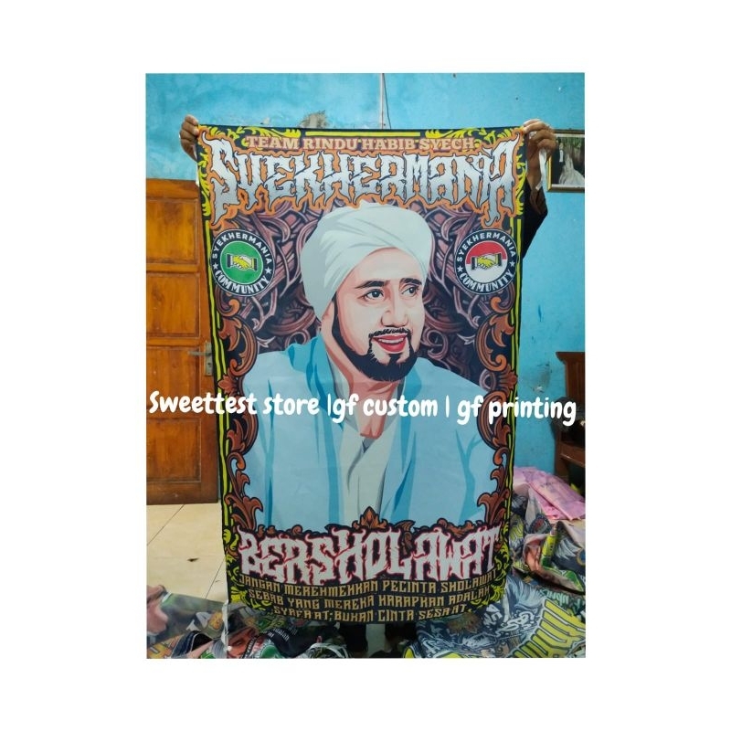 Jual READY STOK 1 HARI JADI + BENDERA SYEKHERMANIA, BENDERA HABIB SYECH ...