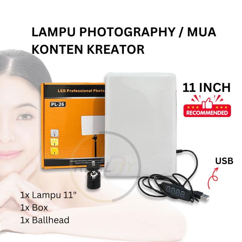 Jual LAMPU FOTOGRAFI MUA PL-26 11 INCH LAMPU FOTO KONTEN KREATOR ...