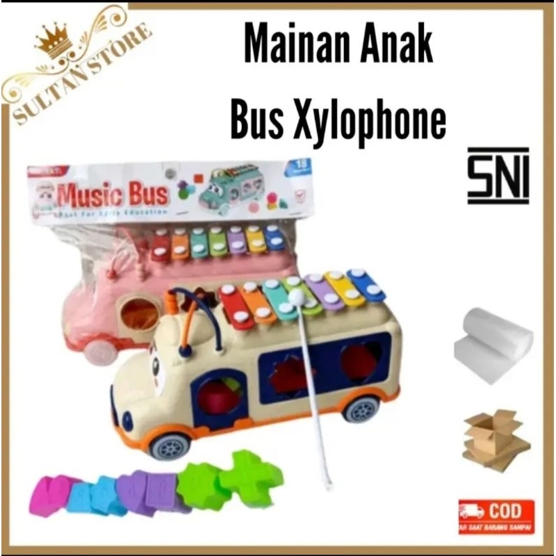 Jual Mainan Bus Xylophone 3in1 HAPPY BUS XYLOPHONE musik bus /mainan ...