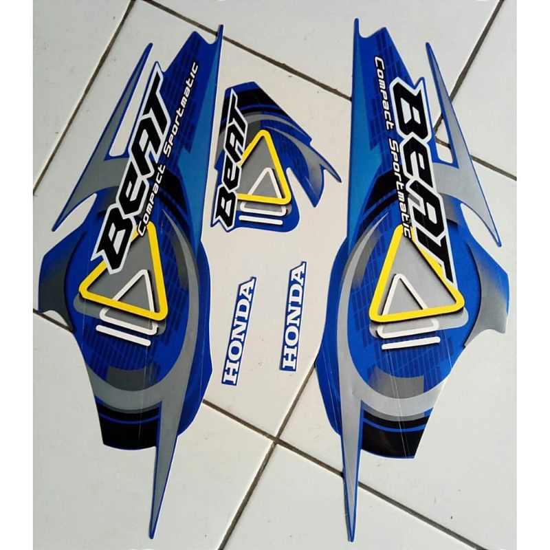 Jual Stiker Striping Motor Beat Karbu 2009 Biru Sticker Lis Body ...