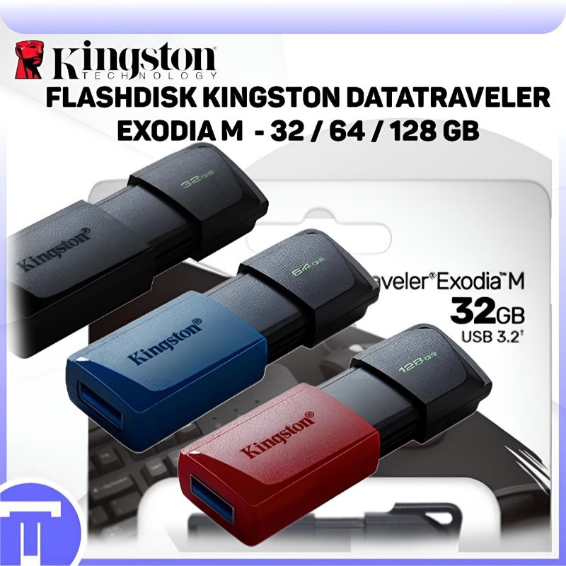 Jual Flashdisk Kingston 32GB 64GB 128GB USB3.2 DataTraveler Exodia M DTX-M Barang 100% Original ...