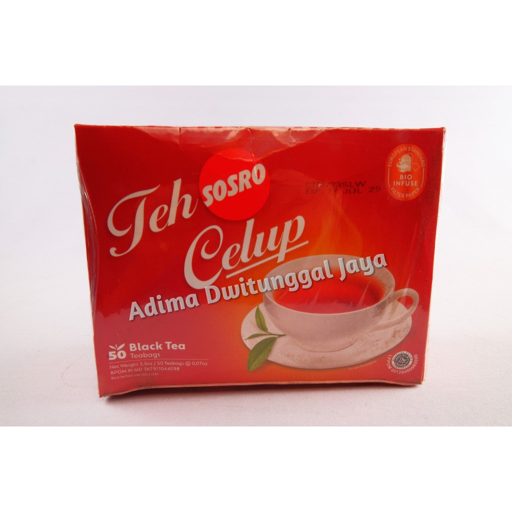 Jual Teh Celup Sosro / Black Tea 50's x 2gr (1 Box isi 50 Tea Bag ...