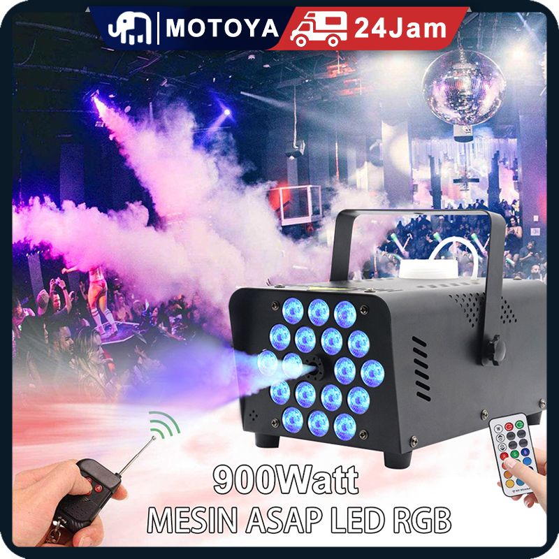 Jual Mesin asap panggung 900W LED RGB portable asap warna warni lampu ...