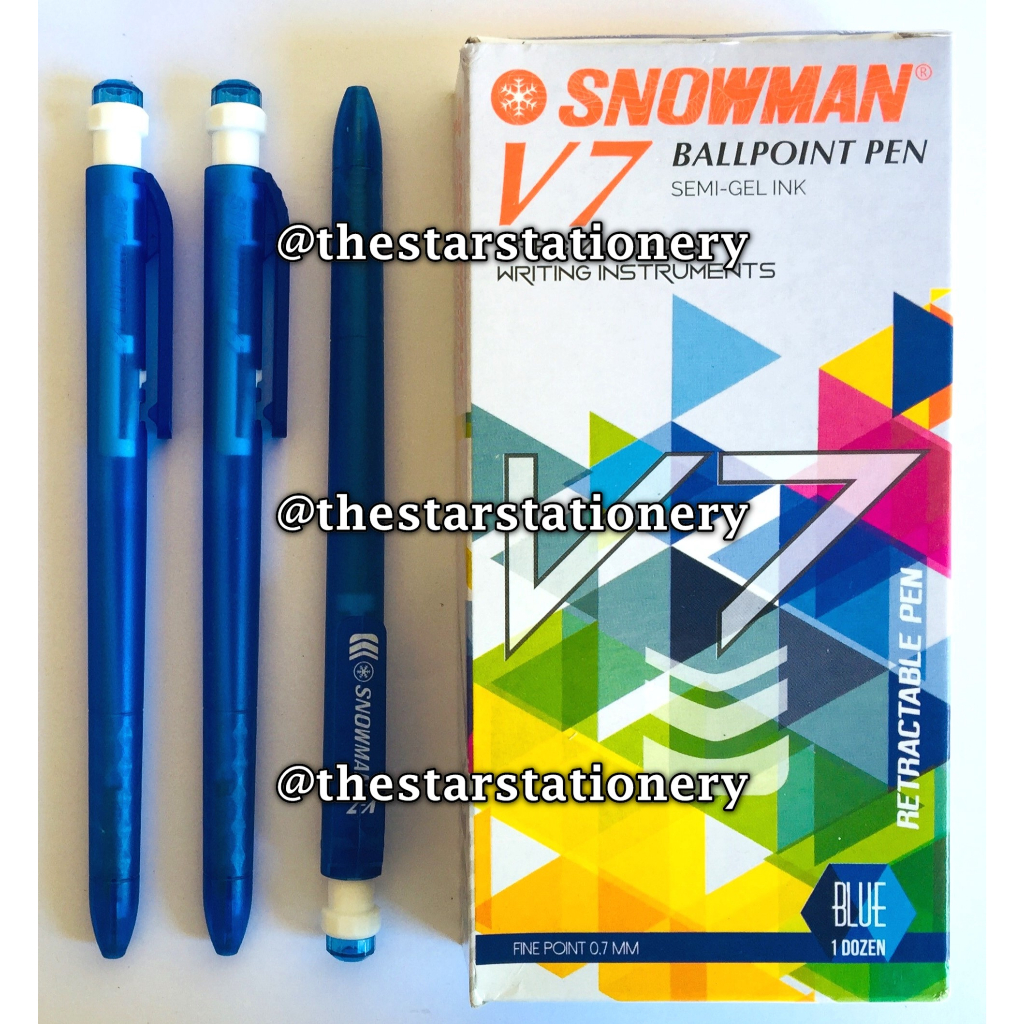 Jual (1 Biji) Pulpen Snowman V-7 0.7mm / Ballpoint Snowman V7 / Bolpen ...