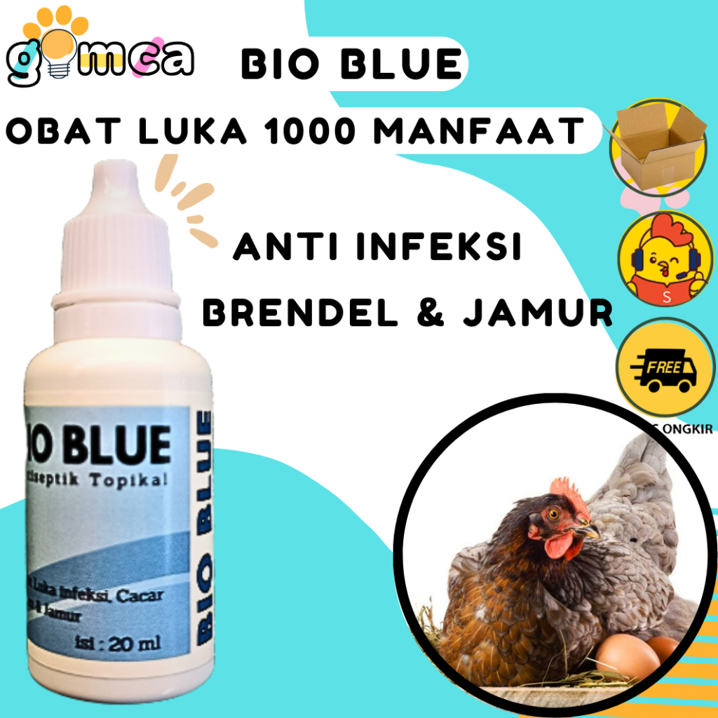 Jual obat biru luka cacar brendel jamur ayam burung anjing kucing ikan bio blue GIMCA | Shopee ...