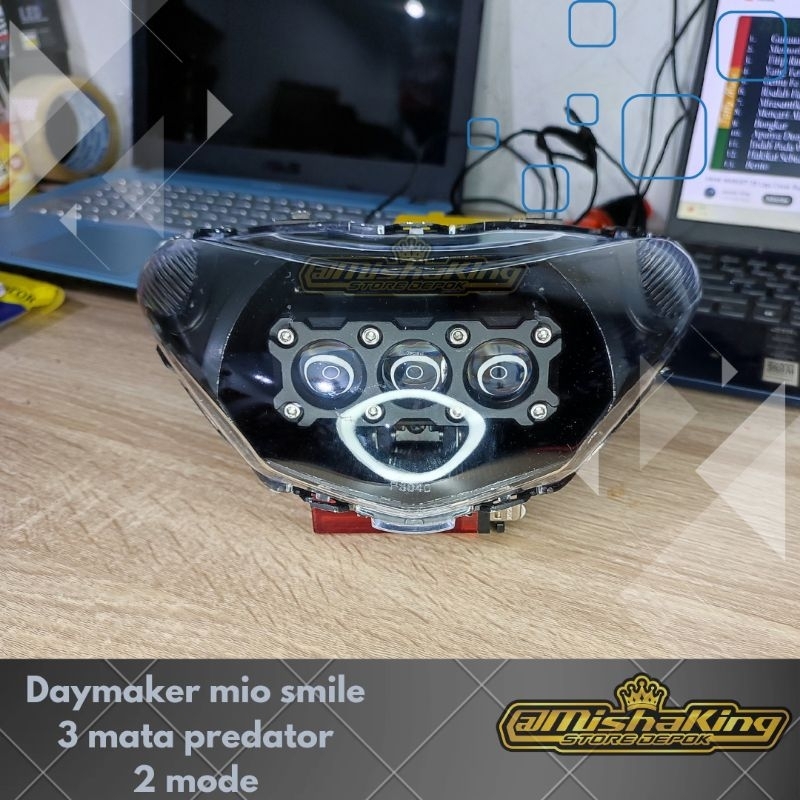 Jual Lampu led tembak mio smile mio new 3 mata laser PREDATOR | Shopee ...