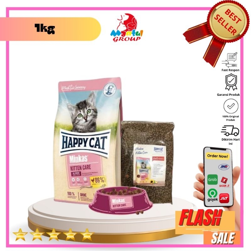 Jual Repack Happy Cat Minkas Kitten 1kg|REPACK | Shopee Indonesia