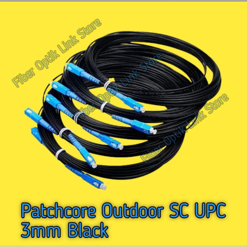 Jual Kabel Patchcord Hitam SC UPC Outdoor 3mm 1 meter 2 meter 3 meter ...
