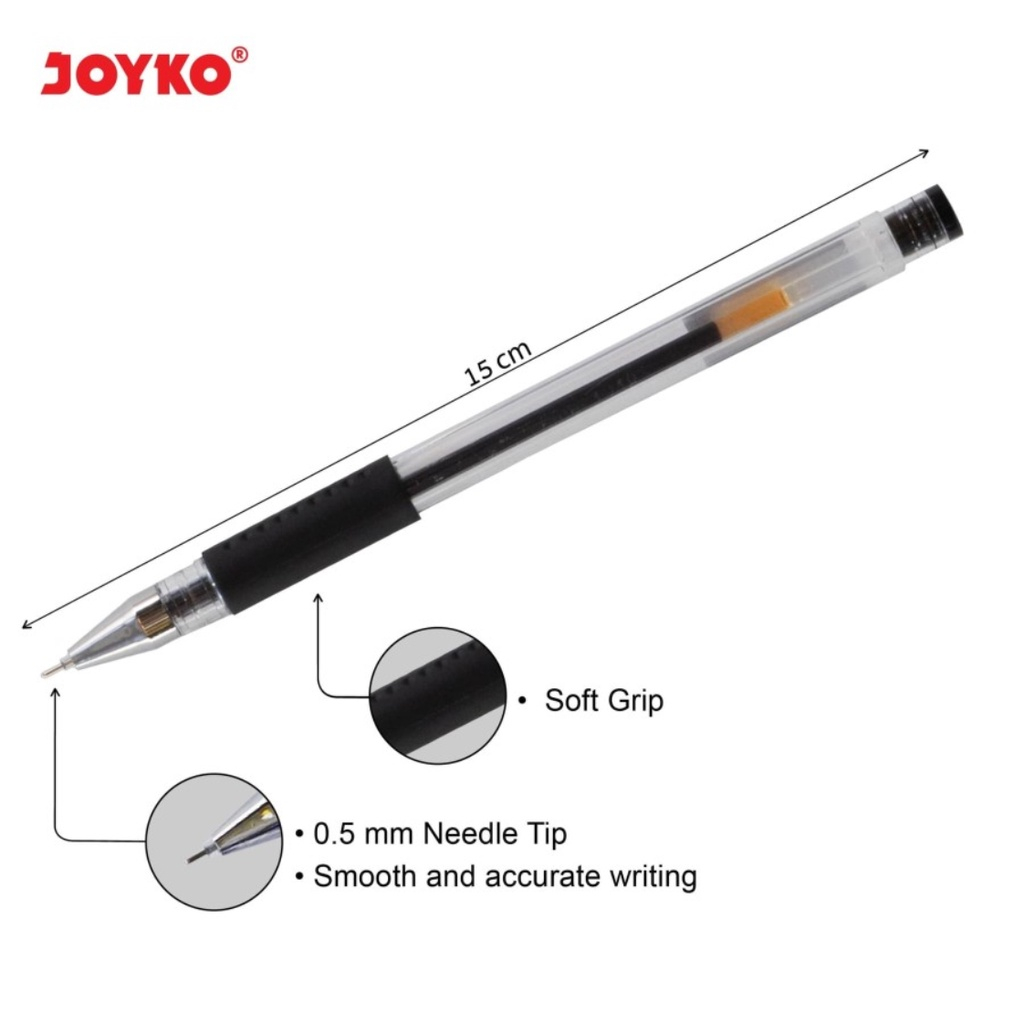 Jual Bolpoint Pen Gel Joyko JK-100NT - 0.5 mm Needle Tip | Shopee Indonesia