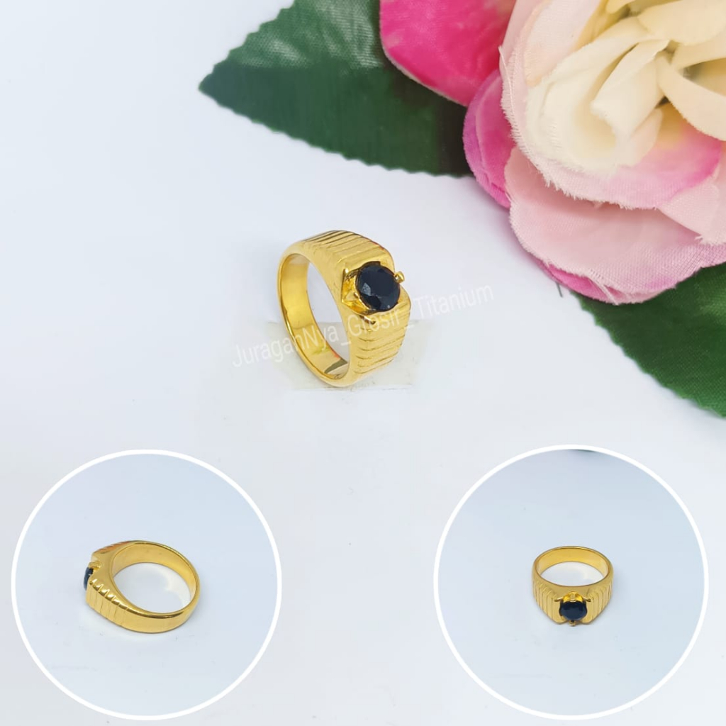 Jual CINCIN COWO TITANIUM BATU BULAT MINIMALIS ANTI KARAT ANTI LUNTUR ...