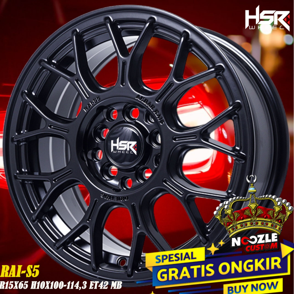 Jual Velg Mobil HSR R15 Lubang 5 Promo Special Ring 15 HSR Terbaru Baut ...