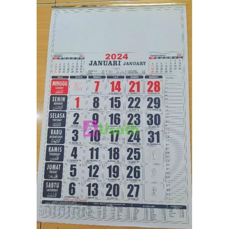 Jual KALENDER 2024 POLOS/KALENDER DINDING MURAH/32x48CM.POLOS,TIDAK ...