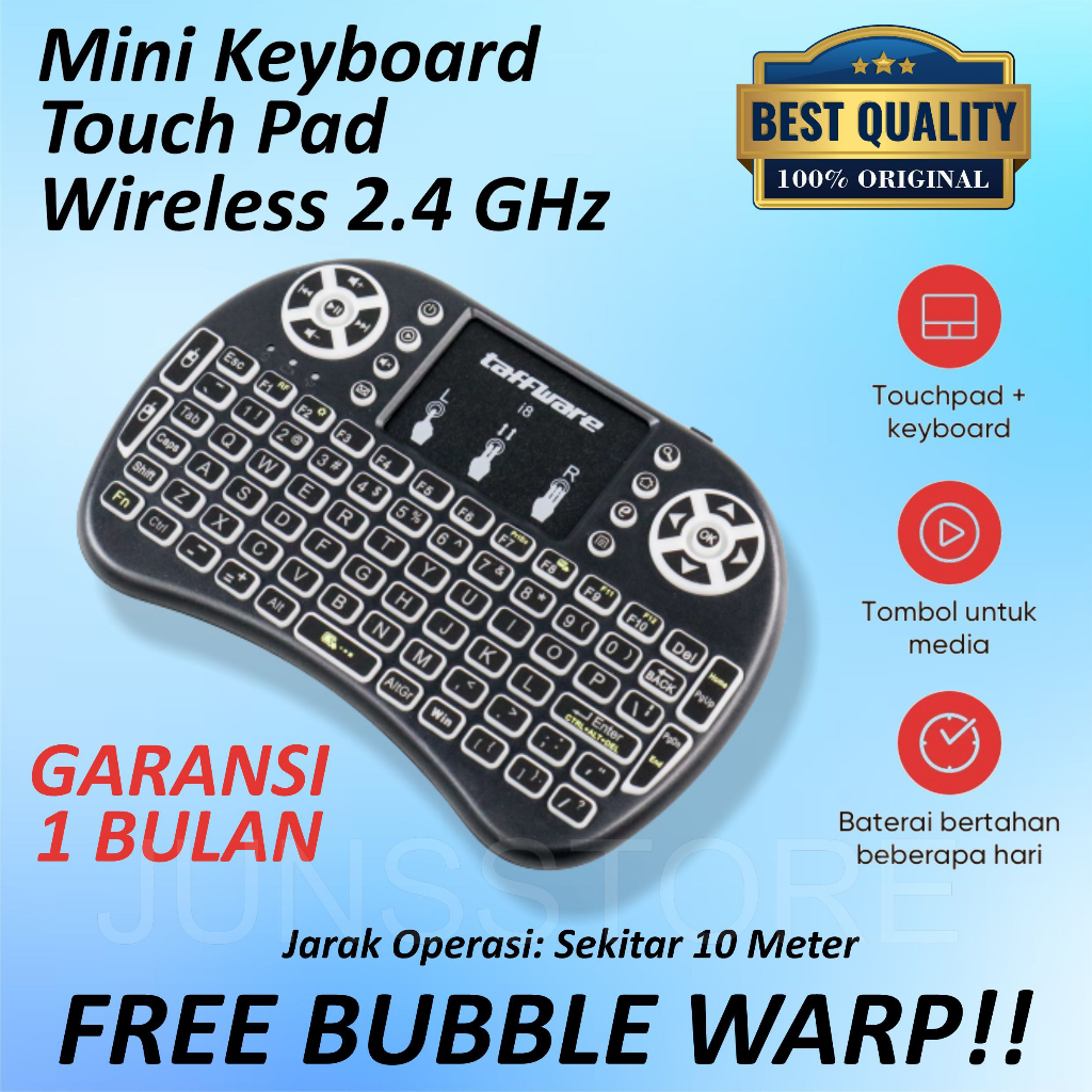 Jual REMOTE TV STB QWERTY MINI KEYBOARD WIRELESS 2.4GHZ TOUCH PAD ...