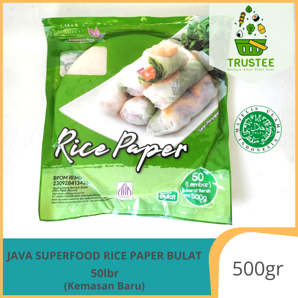Jual Java Super Food Rice Paper / Kulit Lumpia Bulat 50 Lembar HALAL 500gr | Shopee Indonesia