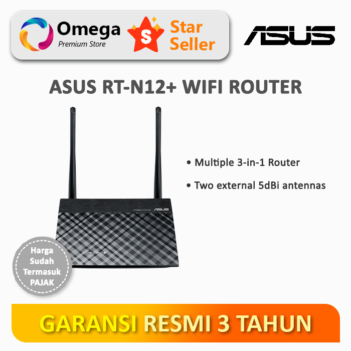 Jual ASUS RT-N12+ WiFi N300 3in1 WiFi Router, Access Point, Range ...