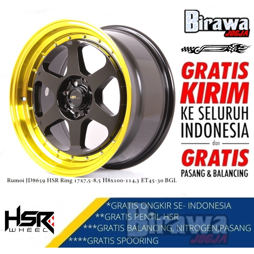 Jual Velg Celong Ring 17 HSR RUMOI R17 pcd 4x100 4x114,3 Untuk Mobil City, Vios, Mazda2, Genio ...