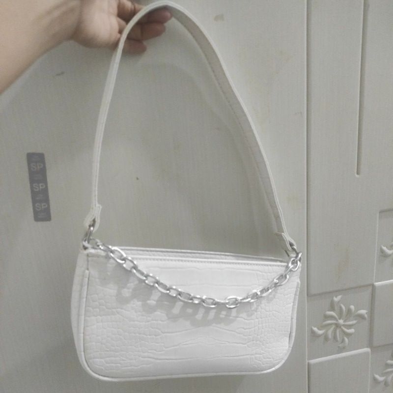 Jual KKV Shoulder bag white Croco(Prelove) | Shopee Indonesia