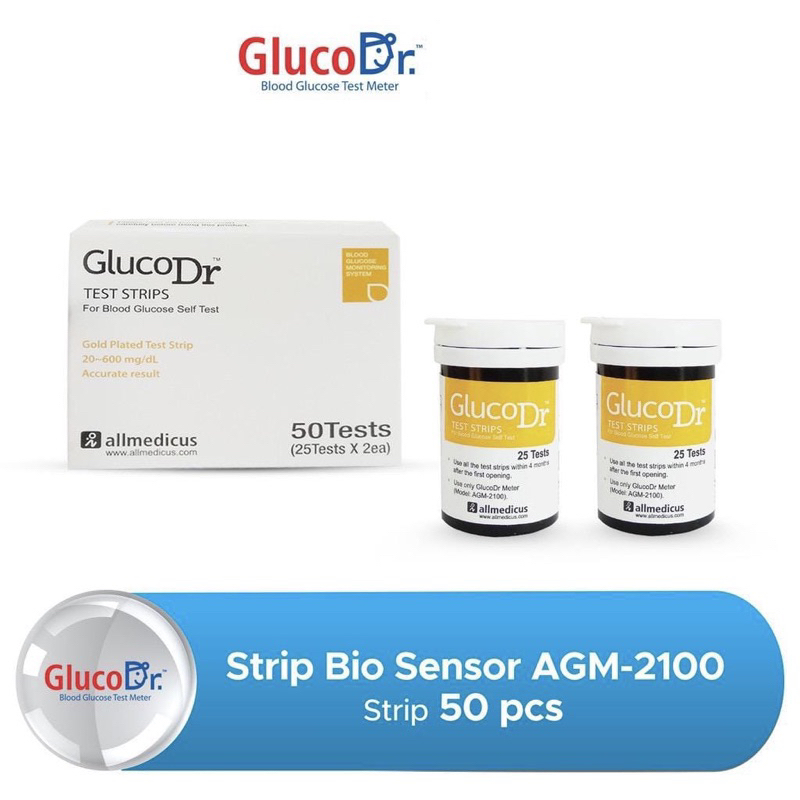 Jual GLUCO DR BIO SENSOR STRIP GLUCOSE STIK ISI ULANG GULA DARAH AGM ...