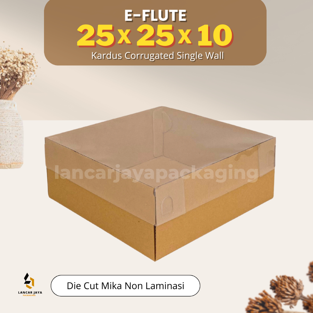 Jual E-FLUTE Box Pudding Kue Tart Kardus Tutup Mika Kemasan Hampers ...