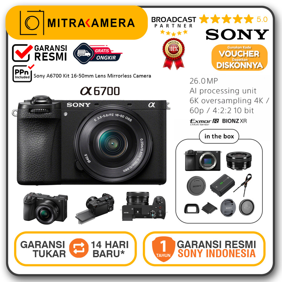 Jual Sony A6700 Kit 16-50mm Lens Mirrorless Camera Garansi Resmi ...