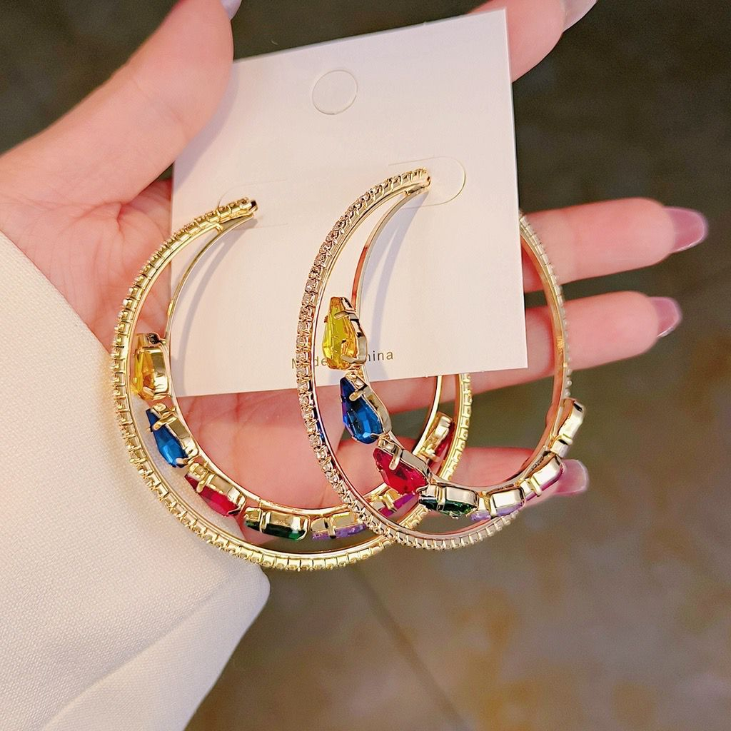 Jual Anting Pesta Glamour Mewah Anting Bulat Besar Fashion | Shopee ...