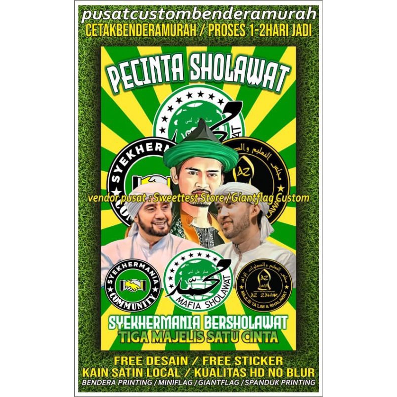 Jual ready stok TERLARIS + DESAIN MAFIA SHOLAWAT TERBARU, BENDERA NU ...
