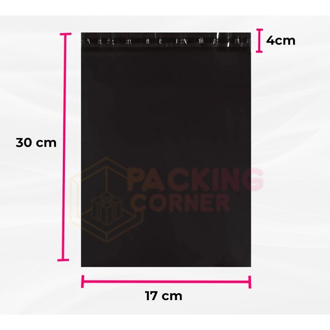 Jual plastik packing polymer hitam 17 x 30 100 lbr amplop plastik ...