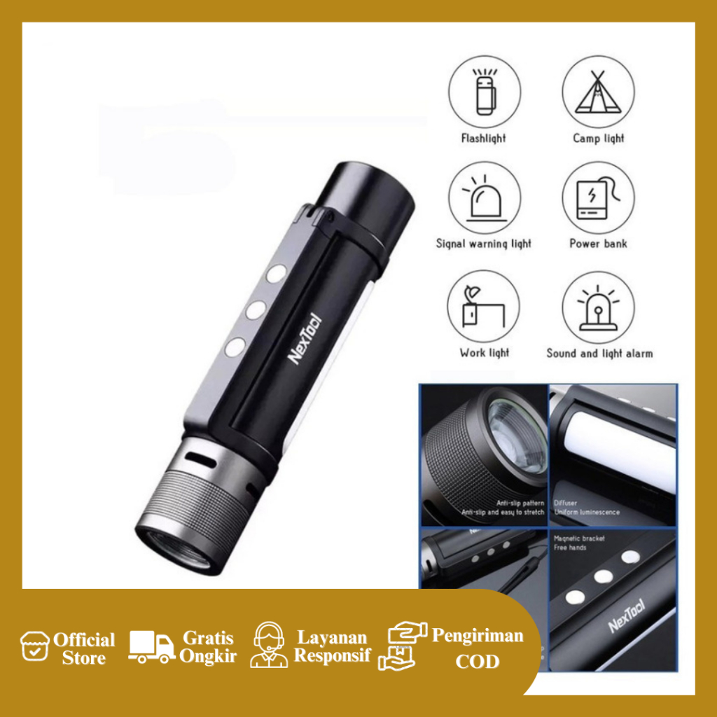 Jual Senter NEXTOOL 6 in 1 Rechargeable Thunder Flashlight Senter 1000 ...